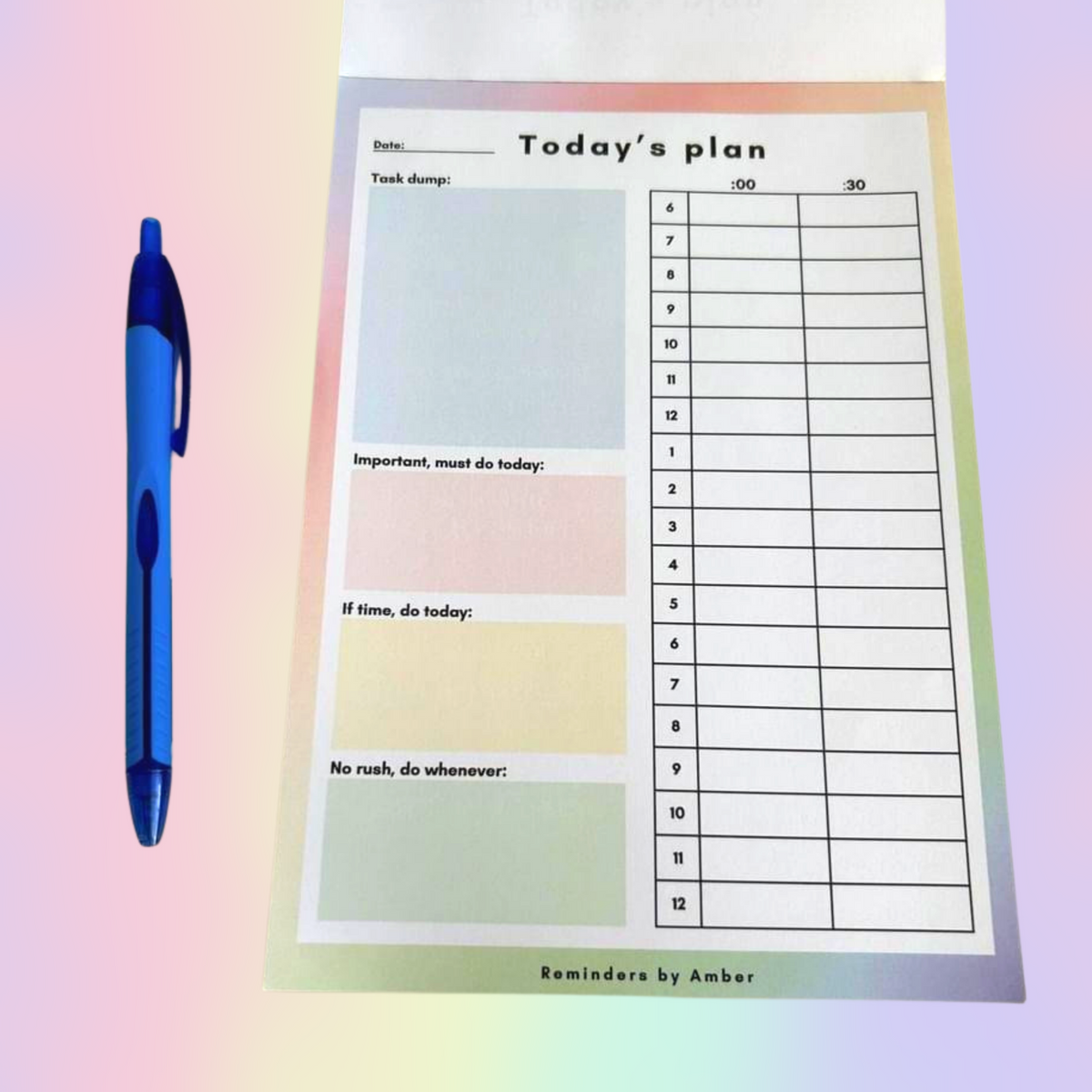 Daily Planner Notepad - Task Dump and Time Blocking – For Your Mind Boxes