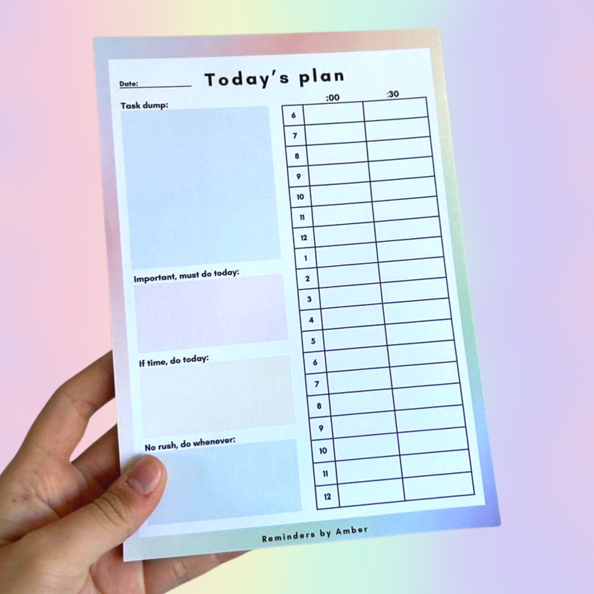 Daily Planner Notepad - Task Dump and Time Blocking – For Your Mind Boxes