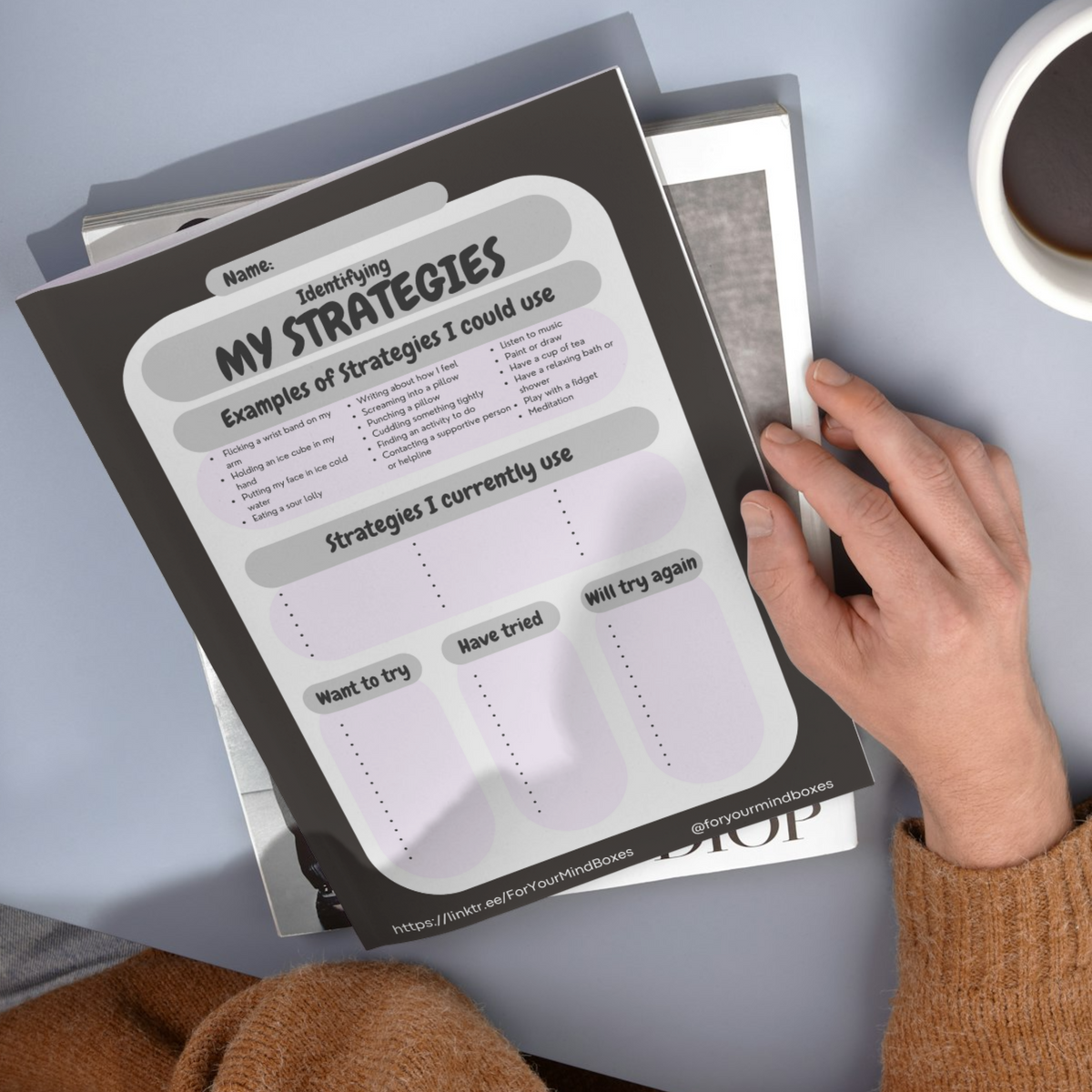 Identifying My Strategies Template – For Your Mind Boxes